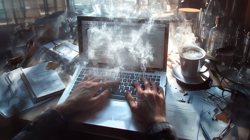 Digital Smoke Illustration Typing Laptop Stock Photos - Free & Royalty ...