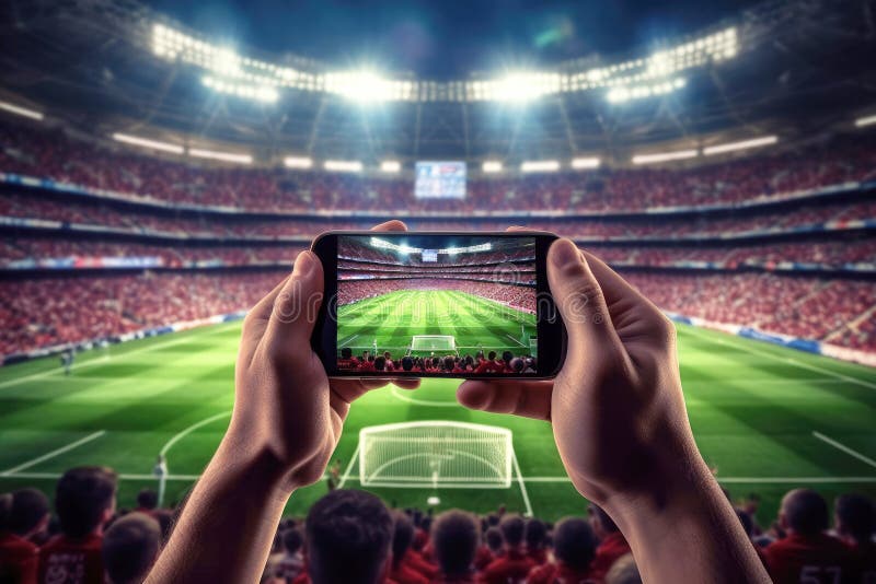 Digital Soccer Experience: 5g Enabled Smartphone Fun Stock Illustration ...