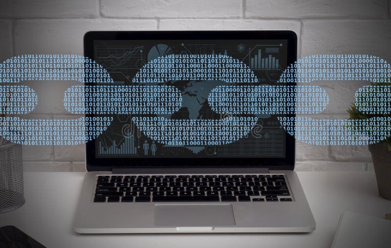 Blocks with binary code stock image. Image of composition - 12262177