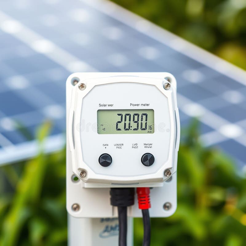 A Digital Solar Power Meter Equipped with a Compact LCD Screen Stock ...