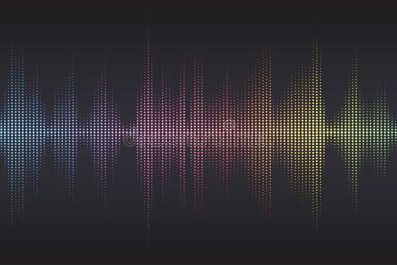 Digital Sound Equalizer with Colored Rainbow Dots. Vector Illustration ...