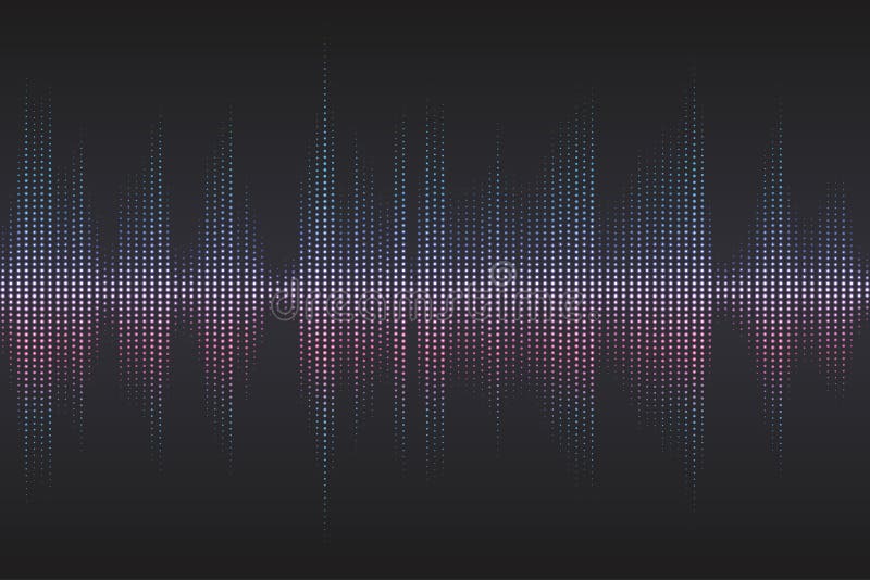 Digital Sound Equalizer with Colored Rainbow Dots. Vector Illustration ...