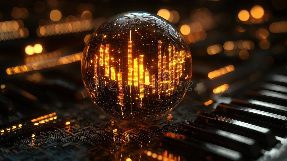 Digital Sound Visualization Studio 3d Render Ambient Close-up ...