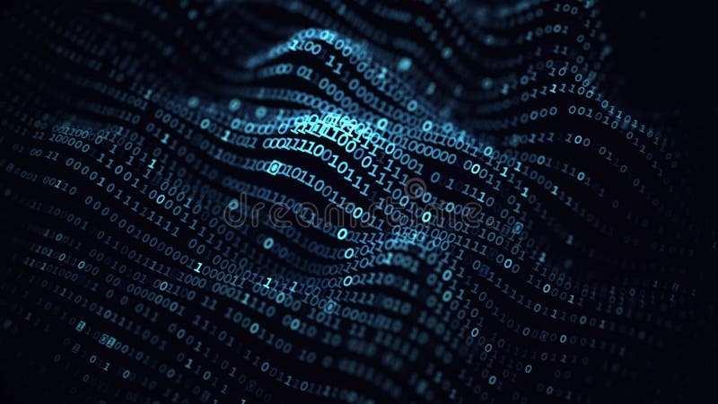 Digital Sound Wave with Blue Binary Code in Motion. Stock Video - Video of program, abstract ...