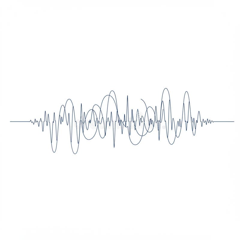 A Digital Sound Wave Pattern is Displayed on a White Background. the ...