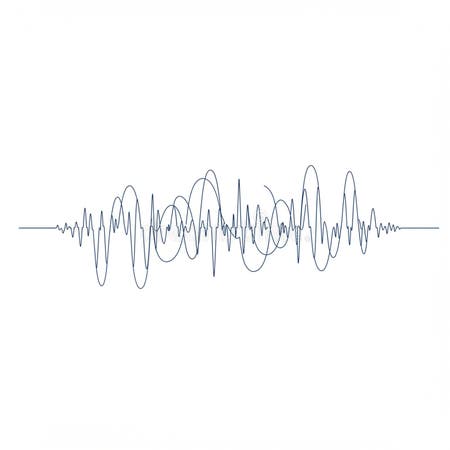 A Digital Sound Wave Pattern is Displayed on a White Background. the ...