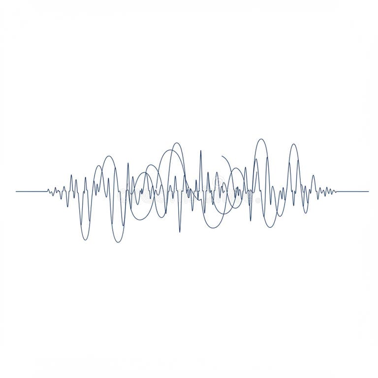 A Digital Sound Wave Pattern is Displayed on a White Background. the ...