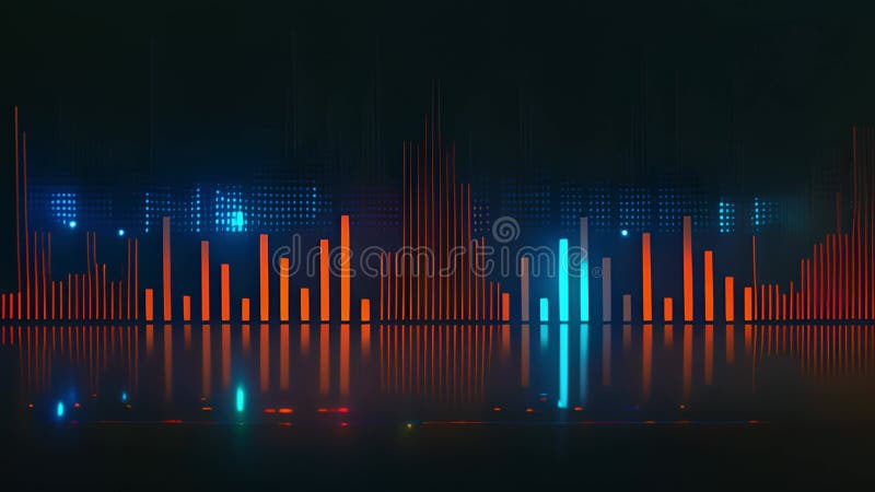 Digital Sound Wave Visualization at Night Stock Footage - Video of ...
