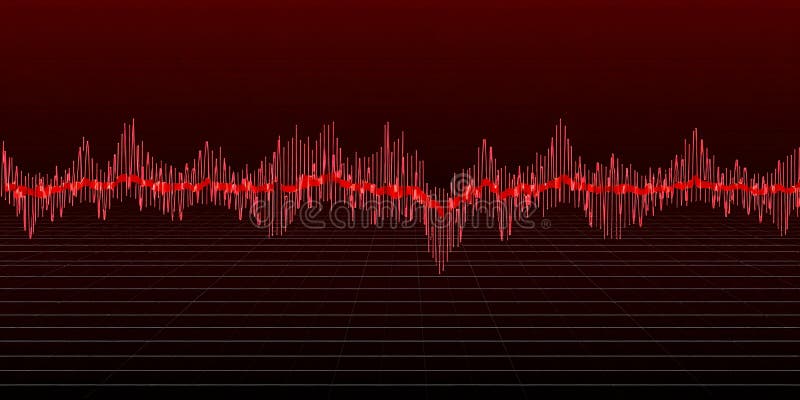 Digital Sound Wave Visualization with Red and Black Gradient for Audio ...