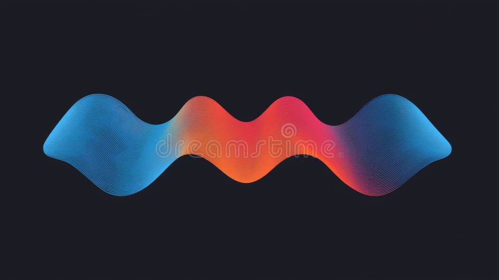 Digital Soundwave Flowing with Gradient from Blue To Red and Vibrating ...