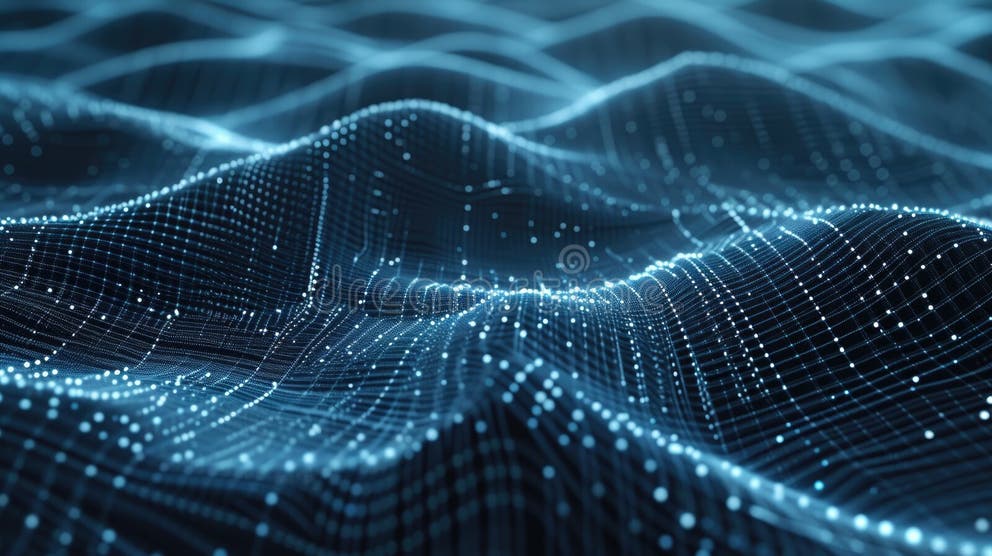 Digital Space Abstract Background, Dark Cyberspace with Data Network ...