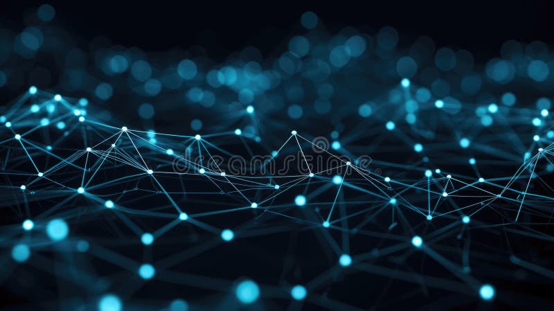 Digital Space Abstract Background, Dark Cyberspace with Data, Network ...