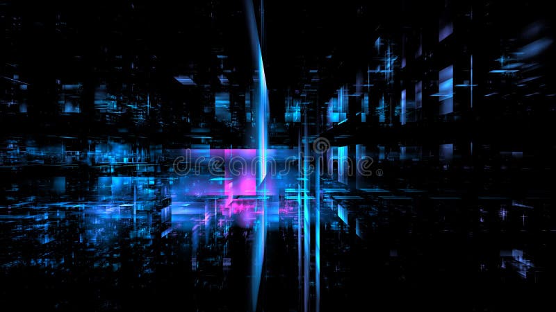 Digital Space, Architecture Design. Complex Mathematical Calculations ...