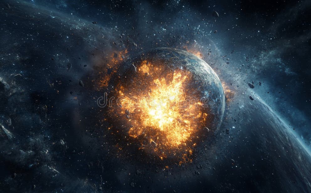 Digital Space Art in 5K - Realistic Visualization of the Moon Exploding ...