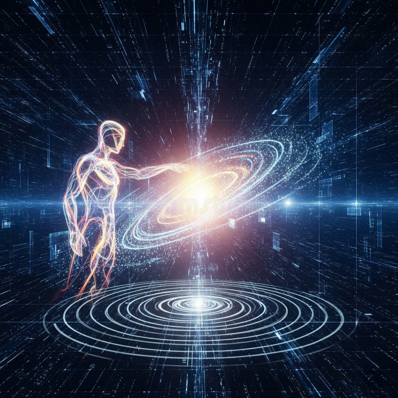 Metaverse and Business Technology Concept. a Digital Person Interacting ...