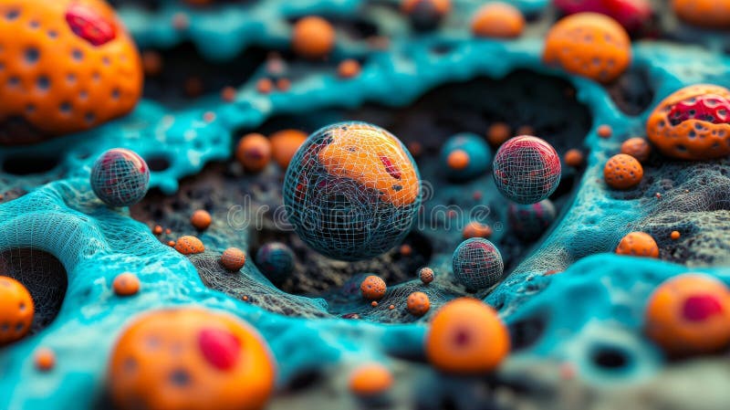 In a Digital Space, Floating Spheres Present 4k High-definition Visuals ...