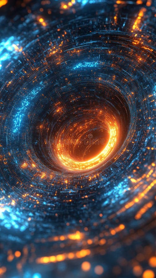 Digital Space Incorporates a Glowing Core S Energy, Abstract Art, Tech ...