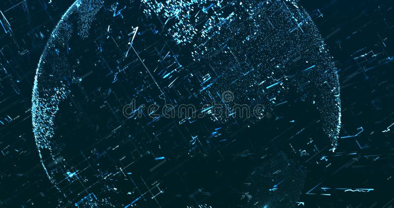 Digital Space World 3d Data Earth Background 3d Rendering Stock ...