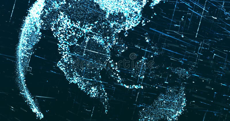 Digital Space World 3d Data Earth Background 3d Rendering Stock ...