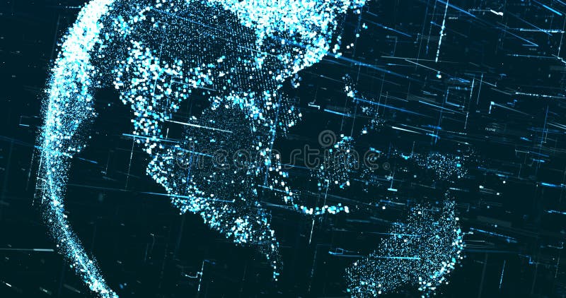Digital Space World 3d Data Earth Background 3d Rendering Stock ...