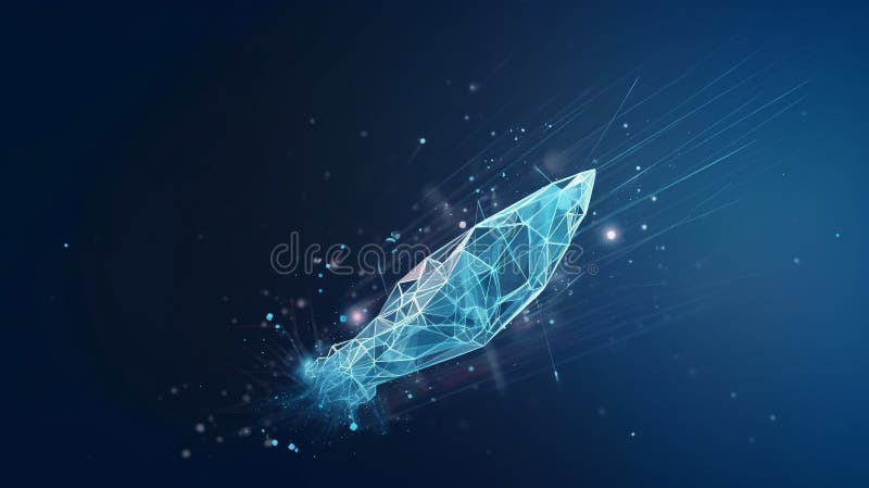 Digital Spaceship Floating in Space. AI Generated Stock Illustration ...