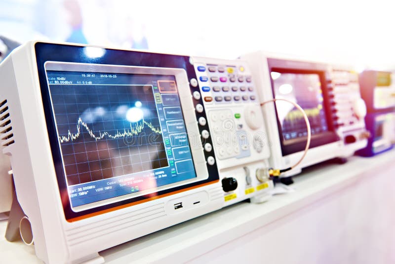 Digital spectrum analyzer stock photo. Image of instrument - 132236884