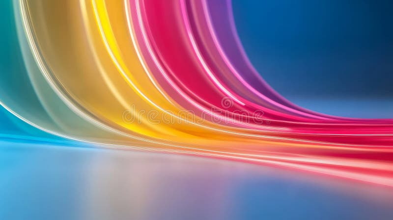 Digital Spectrum Flow Visualization Abstract Vibrant Rainbow Curves ...