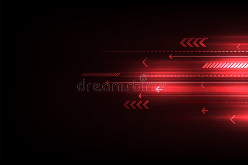 Digital Speed Communication Technology on a Dark Red Background. Stock ...