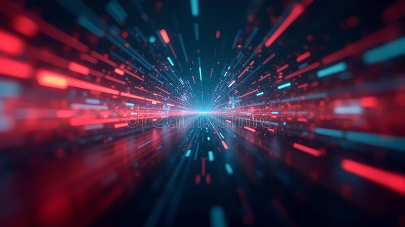 Digital Speed, Data Stream Visualization Stock Illustration ...