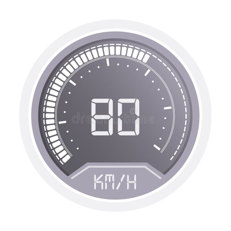 Digital Speedometer Isolated on White Background Stock Vector ...