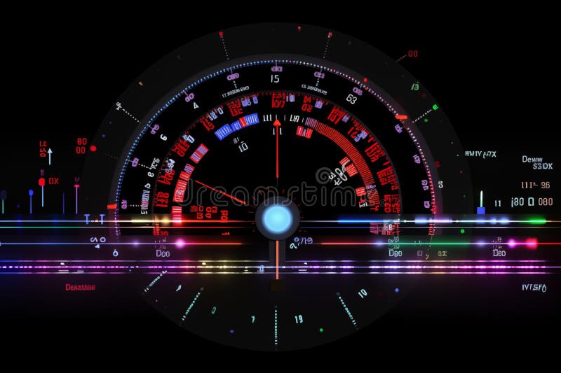Digital Speedometer with Motion Effect and Neon Light. Generative AI ...