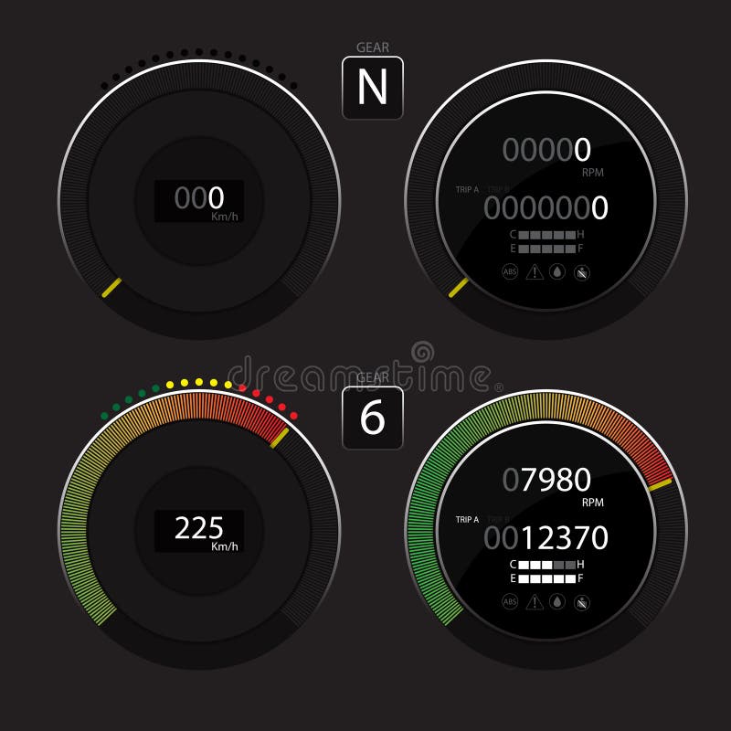 Digital Speedometer Icon, Outline Style Stock Vector - Illustration of ...