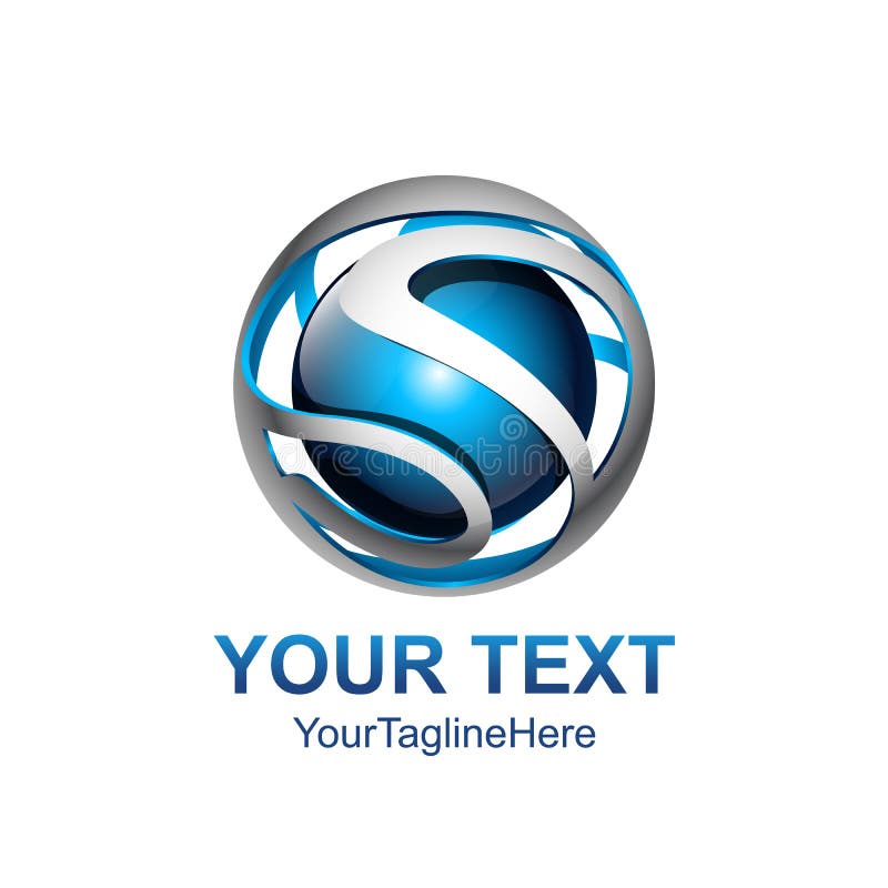 -Digital Sphere Global Link Technology World Logo Concept Design. 3D ...