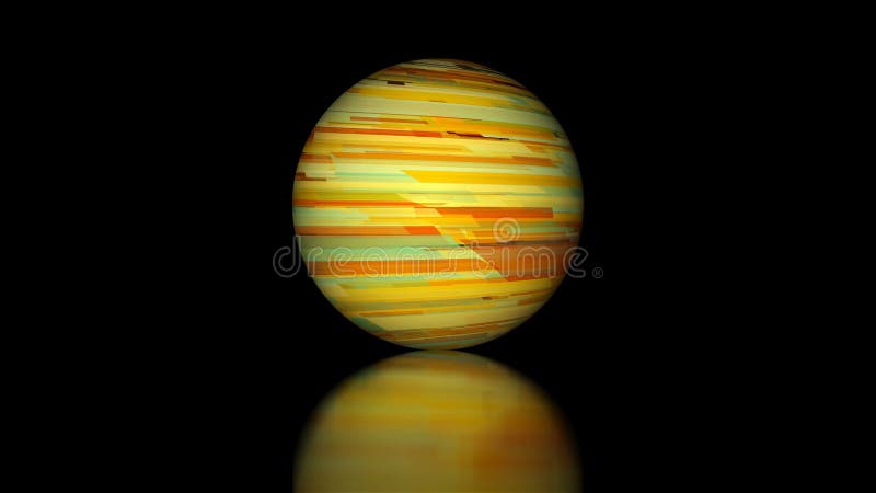 Digital Sphere with Abstract Stripes in Space, Modern Computer ...