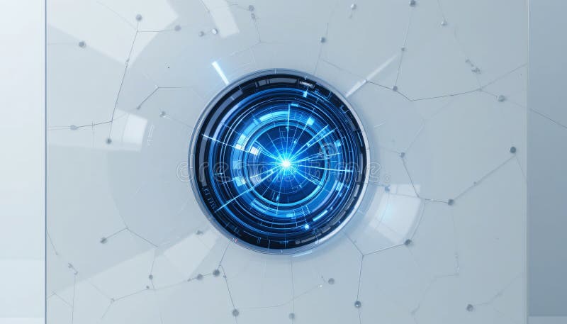 Digital Sphere with Glowing Core Stock Illustration - Illustration of ...