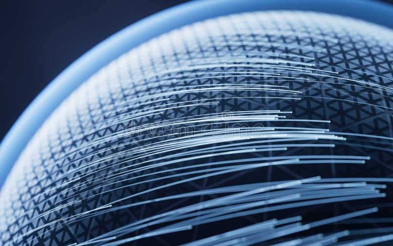 Digital Sphere with Glowing Lines Structure, 3d Rendering Stock ...