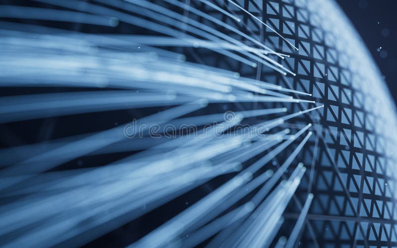 Digital Sphere with Glowing Lines Structure, 3d Rendering Stock ...