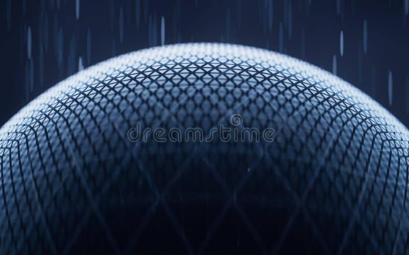 Digital Sphere with Glowing Lines Structure, 3d Rendering Stock ...