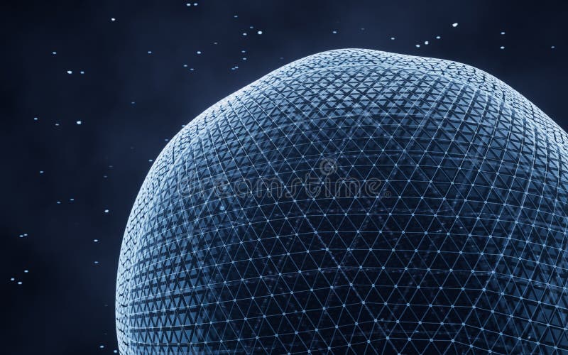 Digital Sphere with Glowing Lines Structure, 3d Rendering Stock ...