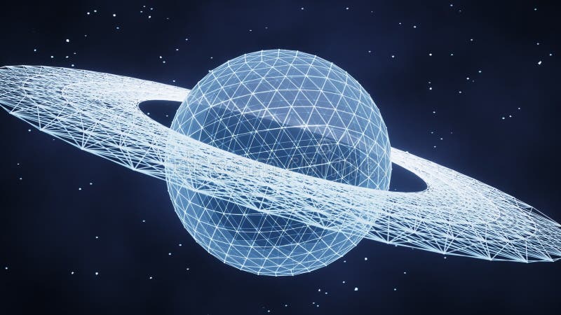 Digital Sphere with Glowing Lines Structure, 3d Rendering Stock Video ...