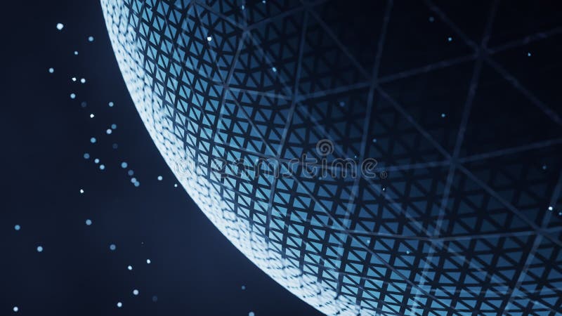 Digital Sphere with Glowing Lines Structure, 3d Rendering Stock Video ...