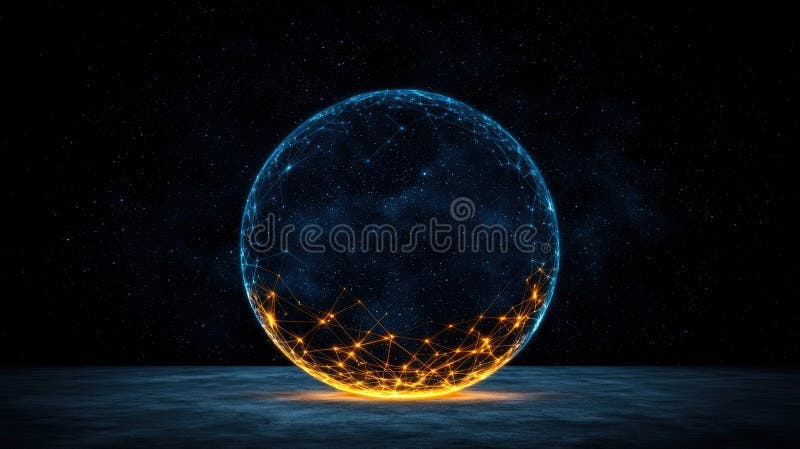 Digital Sphere of Light with Network Connections in Dark Outer Space ...