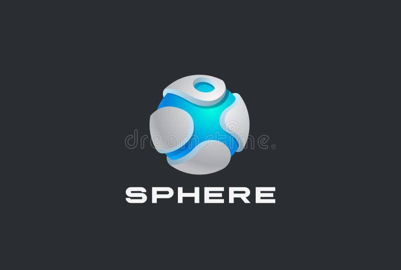 Digital Sphere Man Abstract Logo Design Vector Template. Virtual World ...