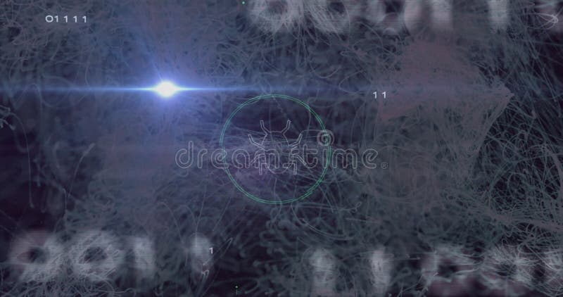 Digital Spider Animation with Binary Code and Abstract Light Effects ...