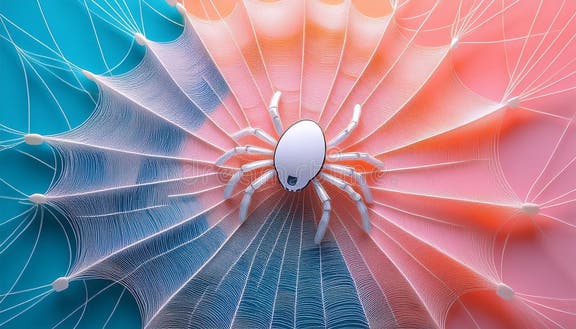 Digital Spider Web with a Search Engine Robot Navigating it ...