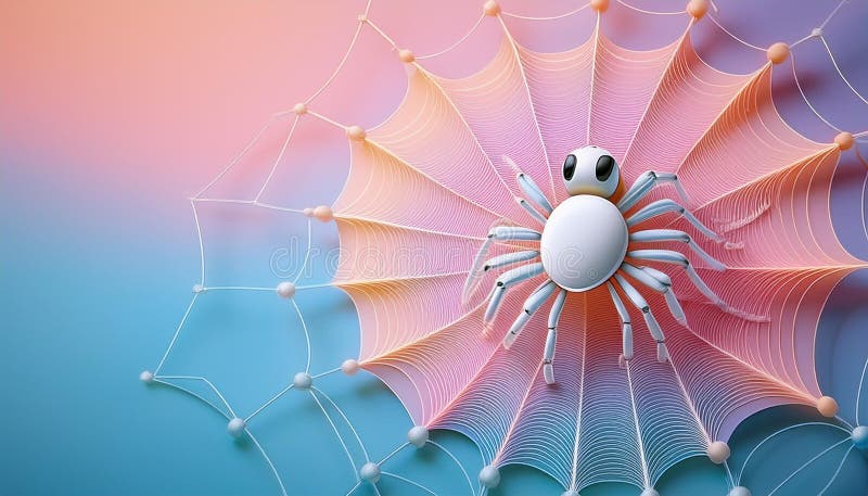 Digital Spider Web with a Search Engine Robot Navigating it ...