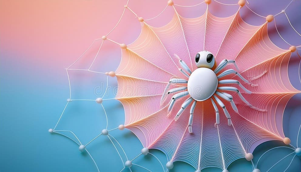 Digital Spider Web with a Search Engine Robot Navigating it ...