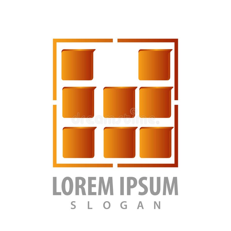 Digital Square Brown Logo Concept Design. Symbol Graphic Template ...