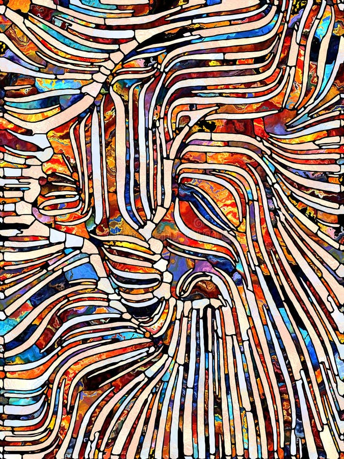 Digital Stained Glass stock illustration. Illustration of saturated ...