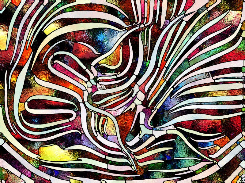 Digital Stained Glass stock illustration. Illustration of fragmented ...